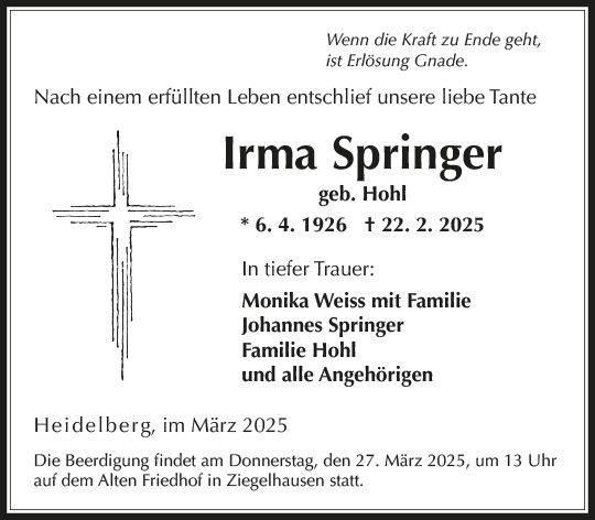 Irma Springer, Mundartdichterin aus Heidelberg